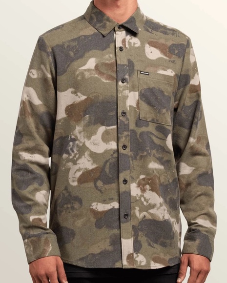 Volcom | Shirts | Nwt Volcom Dragstone Camo Flannel Mens Small | Poshmark
